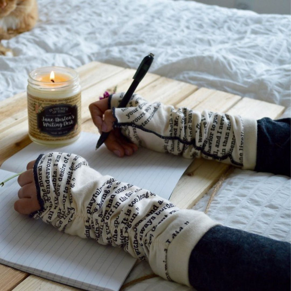 Pride and Prejudice Writing Gloves | Literary Fingerless Gloves - Storiarts