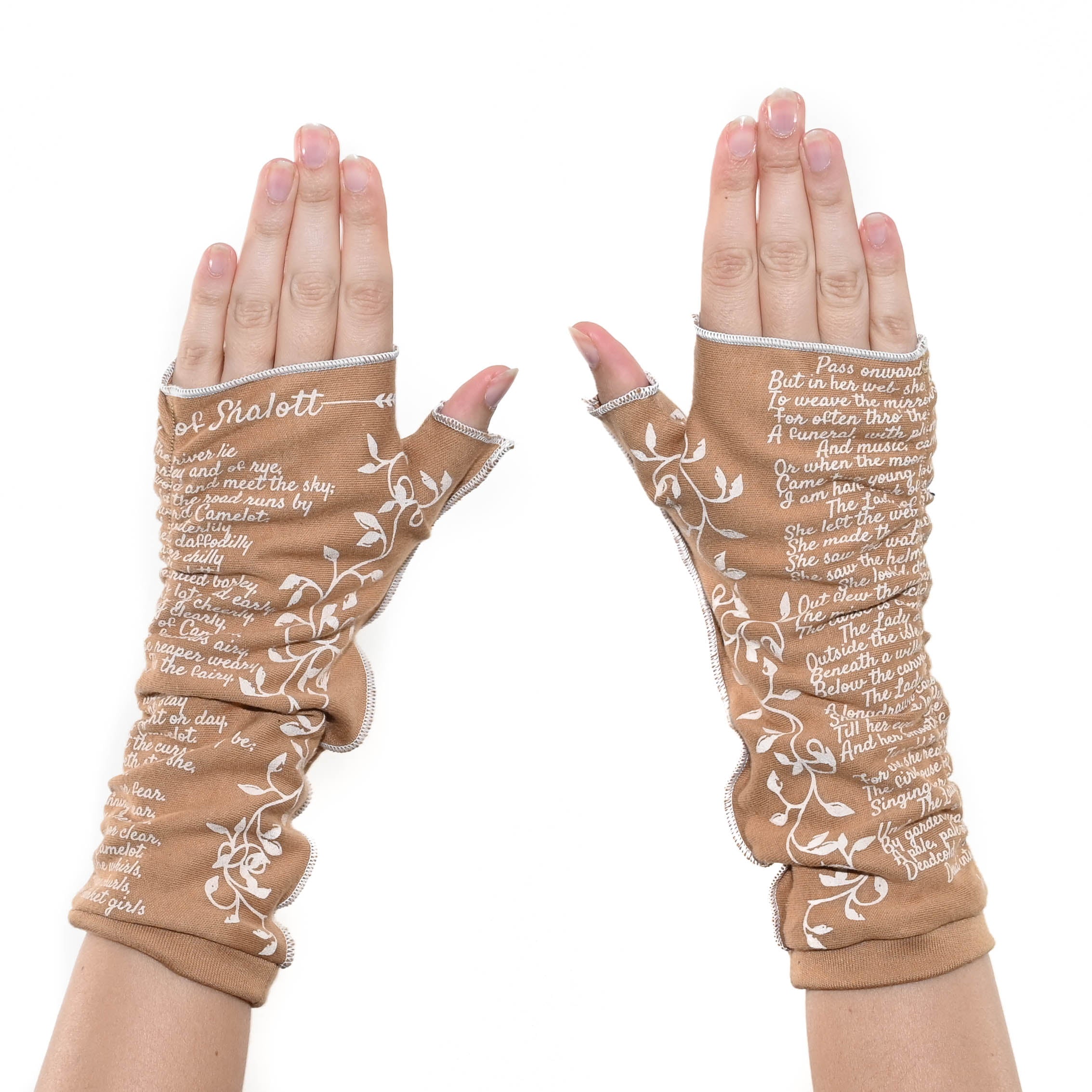The Lady of Shalott Writing Gloves | Fingerless Cotton Gloves - Storiarts