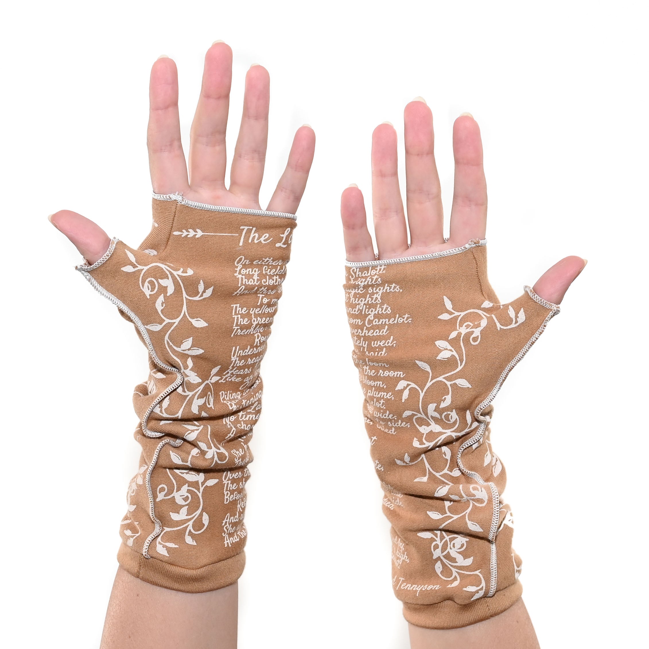 The Lady of Shalott Writing Gloves | Fingerless Cotton Gloves - Storiarts