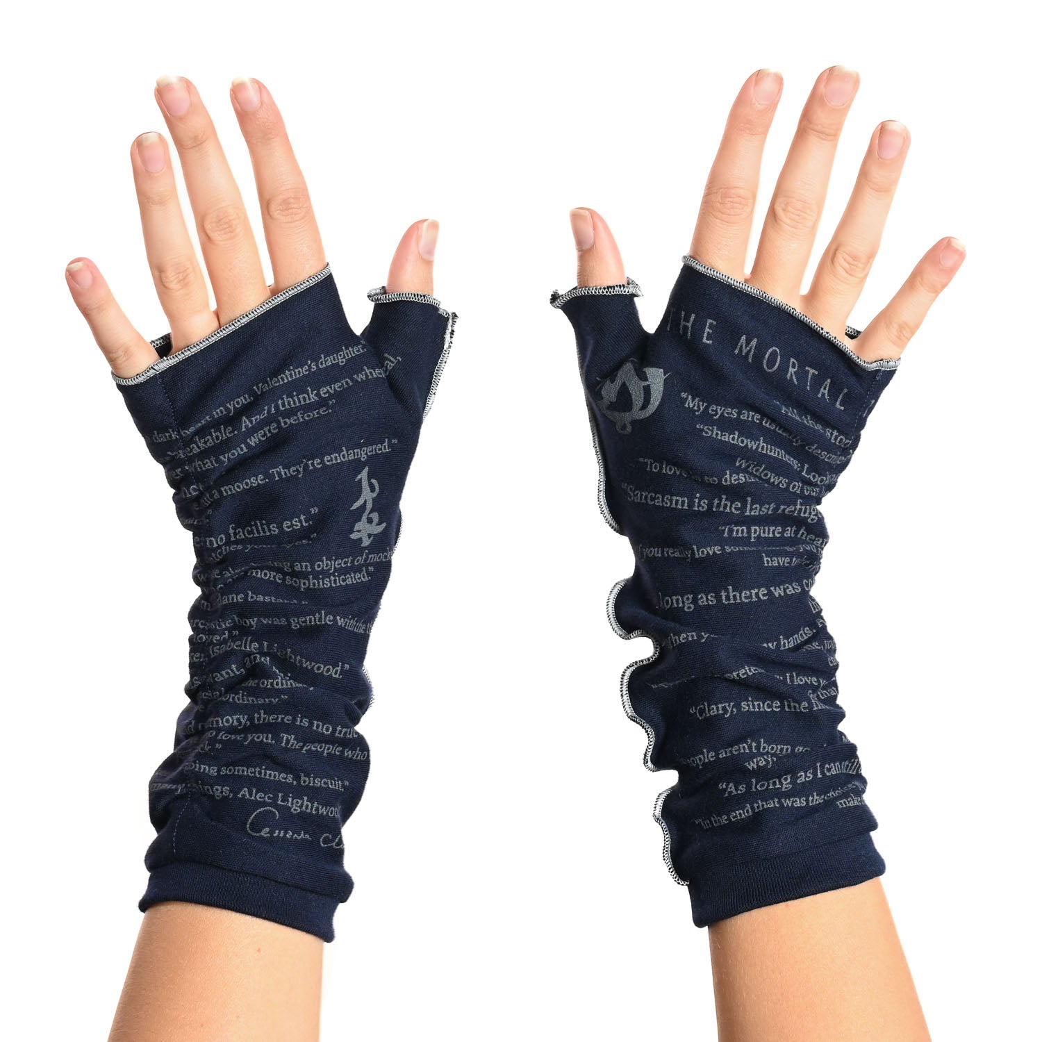 The Mortal Instruments Writing Gloves | Fingerless Cotton Gloves ...