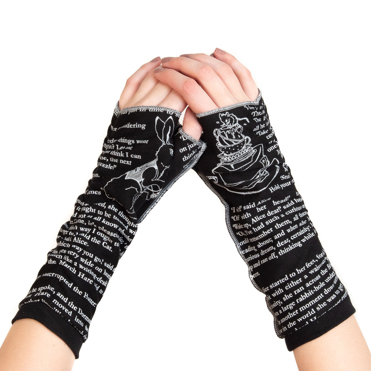 Alice in Wonderland Writing Gloves | Fingerless Cotton Gloves - Storiarts