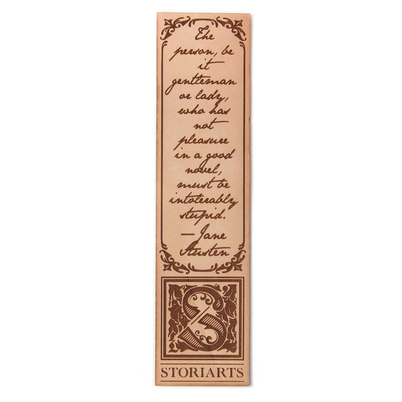 Jane Austen Leather Quote Bookmark | Storiarts