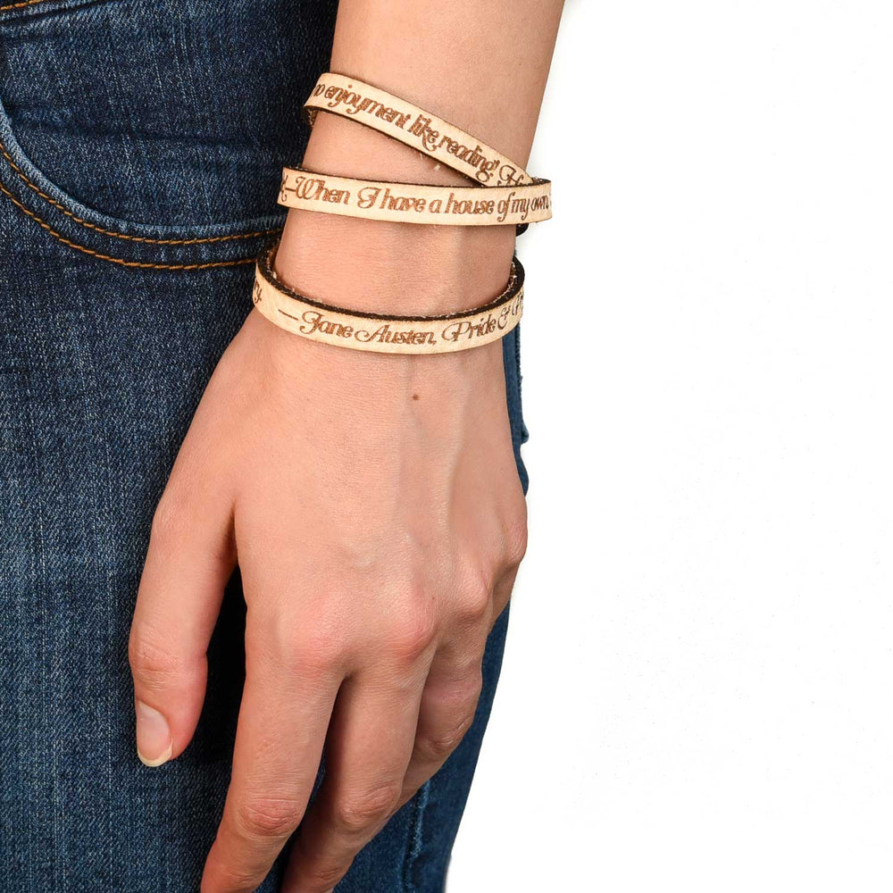 Leather Quote Bracelets - Storiarts