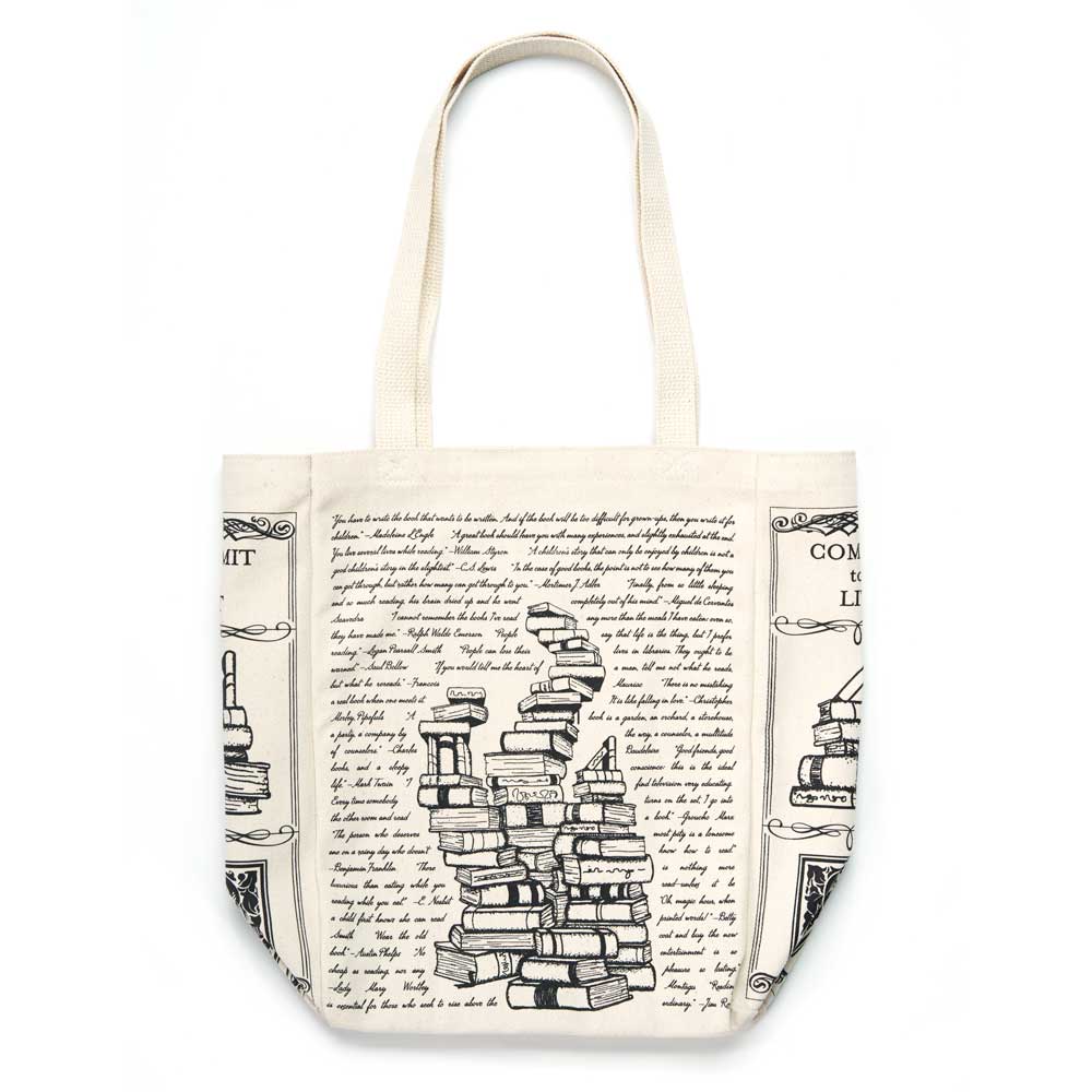 Commit to Lit Book Tote | Book Lover Tote Bag | Storiarts
