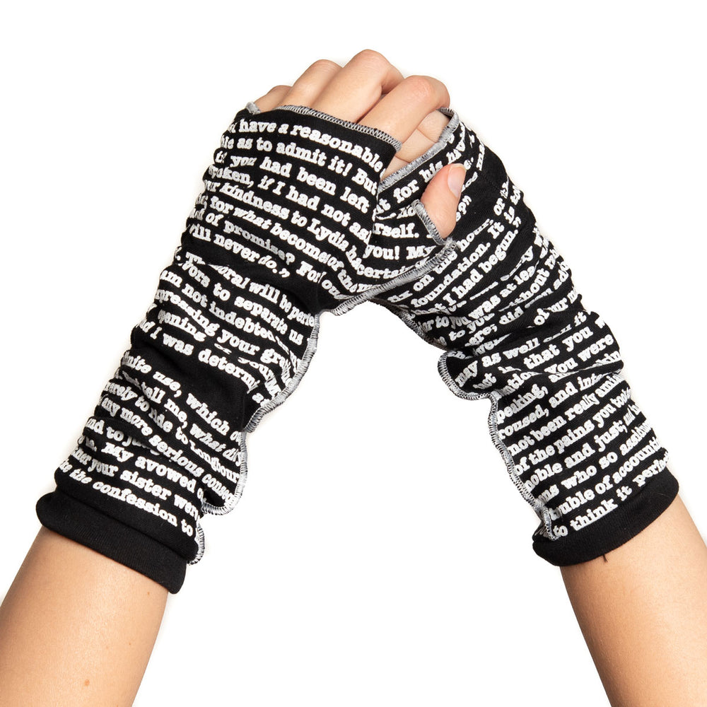 Pride and Prejudice Writing Gloves | Literary Fingerless Gloves - Storiarts