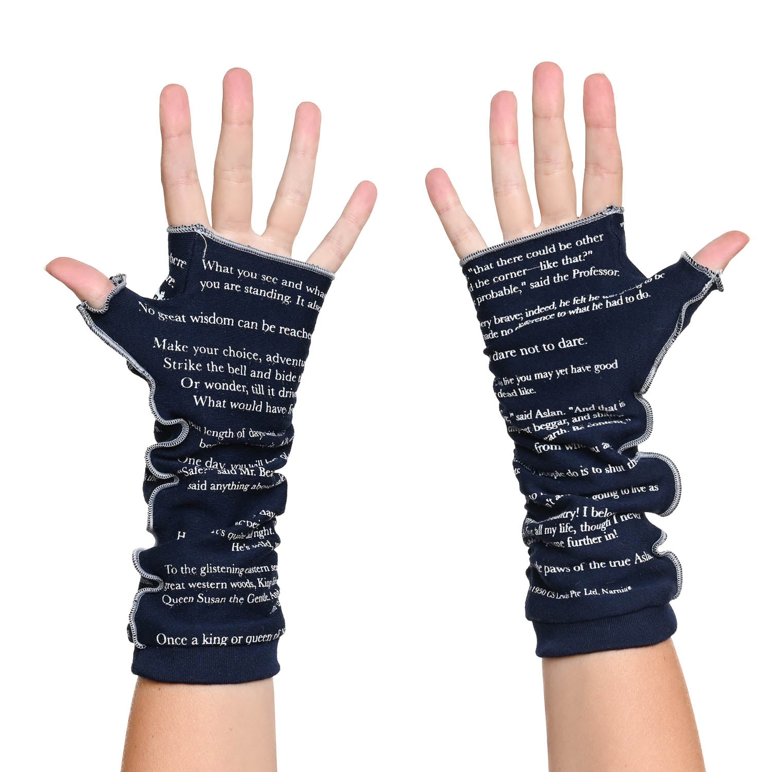The Chronicles of Narnia Writing Gloves | Navy Fingerless Gloves ...