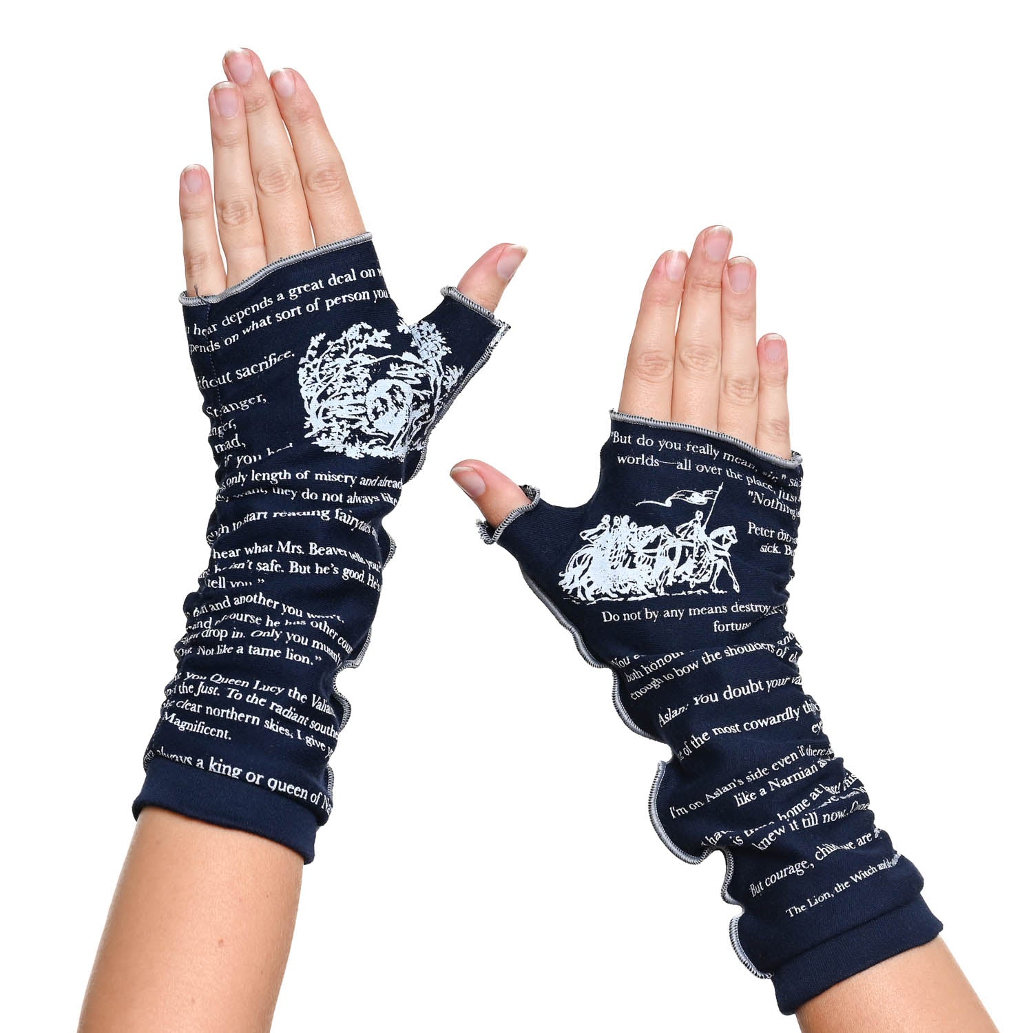 The Chronicles of Narnia Writing Gloves | Navy Fingerless Gloves ...