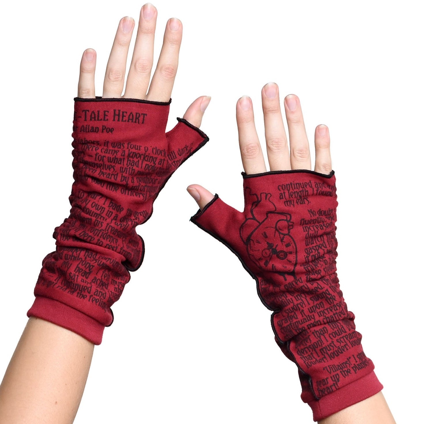 The Tell-Tale Heart Writing Gloves | Fingerless Cotton Gloves - Storiarts