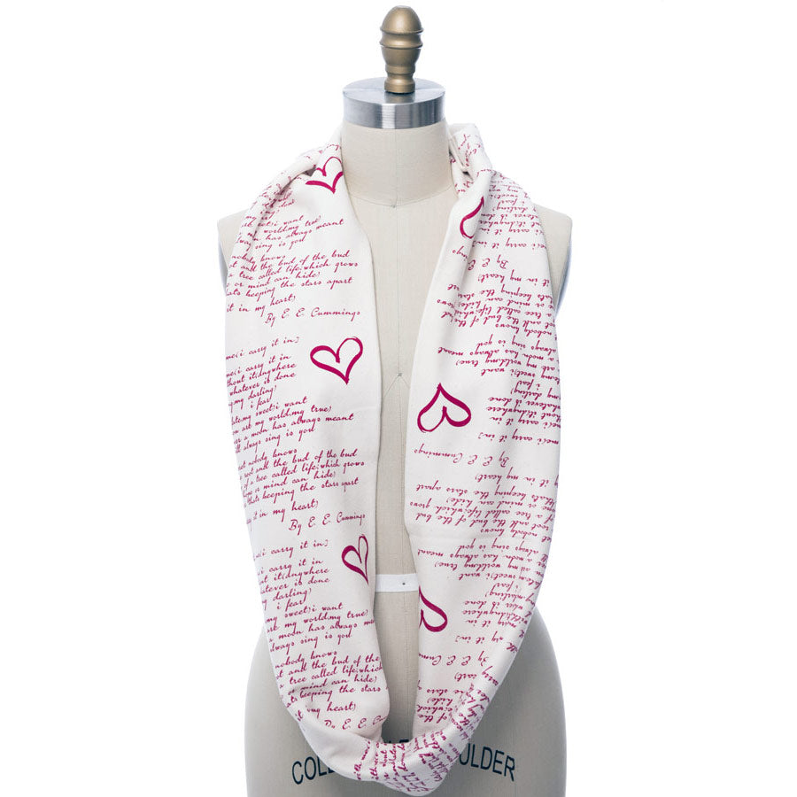 I Carry Your Heart Book Scarf | Poetry Infinity Scarf - Storiarts