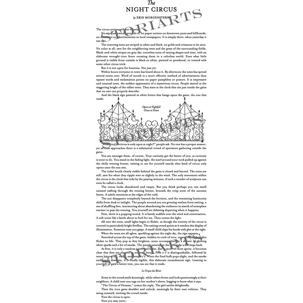 The Night Circus Book Page Scarf | Buy Infinity Scarf - Storiarts