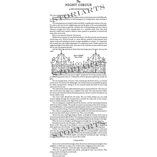 The Night Circus Book Page Scarf | Buy Infinity Scarf - Storiarts