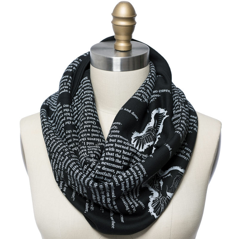 The Raven Book Scarf | Edgar Allan Poe Scarf | Storiarts