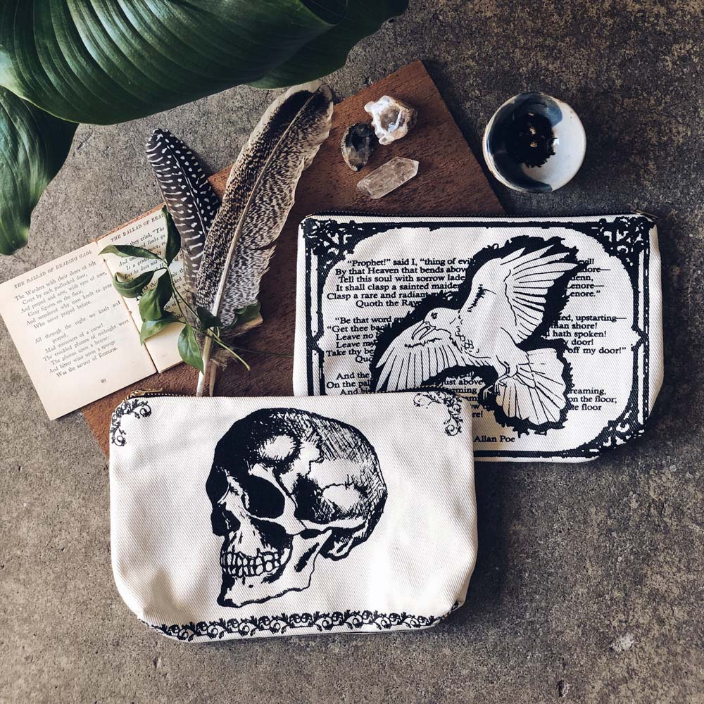 The Raven Make Up Pouch for Sale | Stand Up Pouch Bag - Storiarts