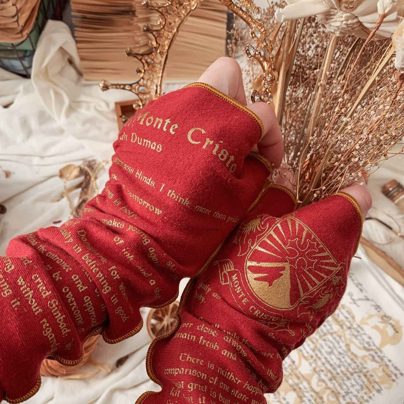 The Count of Monte Cristo Writing Gloves | Red and Black Fingerless ...